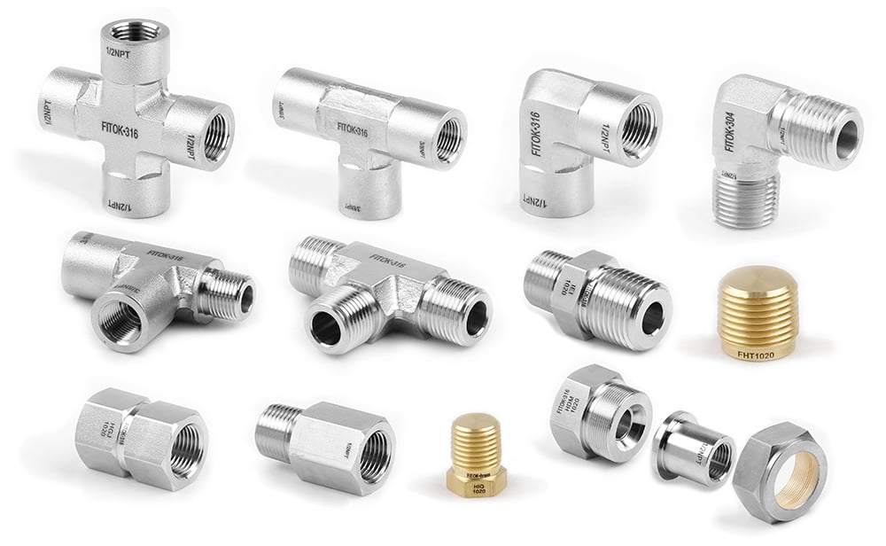 Extensive range of fittings for acid-resistant and stainless-steel precision pipes.