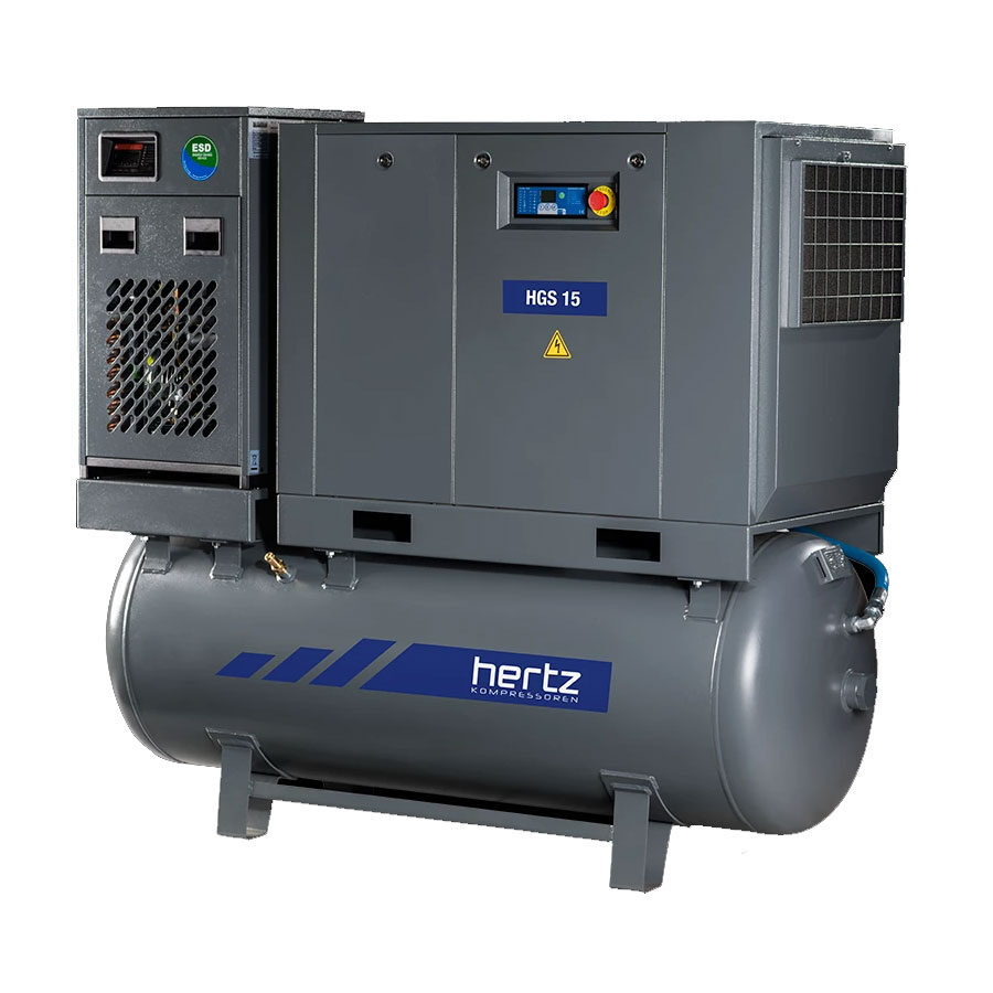 Space-saving Hertz HGS fixed-speed screw compressor packages are ideal ...