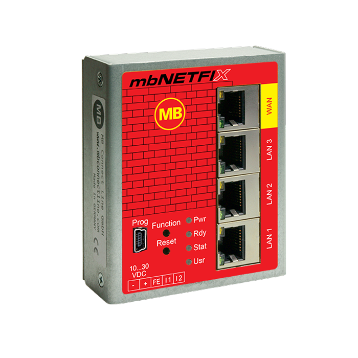 The MB CONNECT LINE mbNETFIX is a firewall and NAT Gateway designed for ...